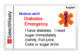 Diabetes Type 1 Emergency Translation Card | Health Emergencies ...