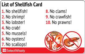 List of Shellfish Card
